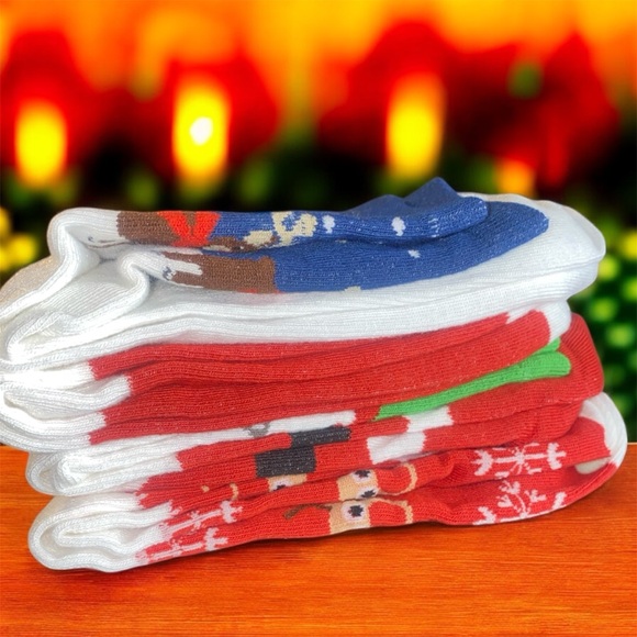 Accessories | Festive Christmas Snowflake Reindeer Santa Socks Set ...